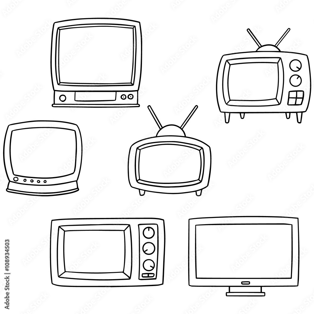 vector set of television Stock Vector | Adobe Stock