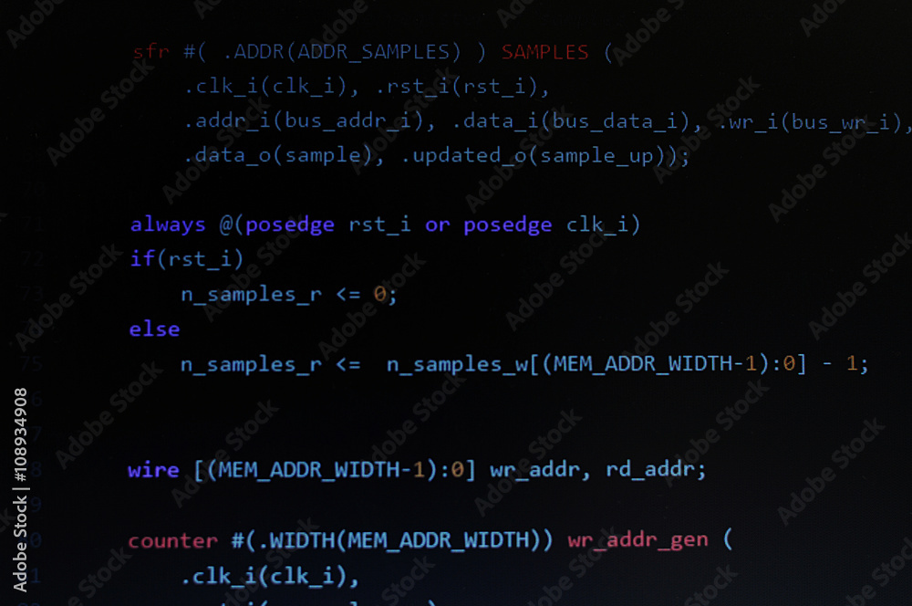 Program coding on display Stock Photo | Adobe Stock