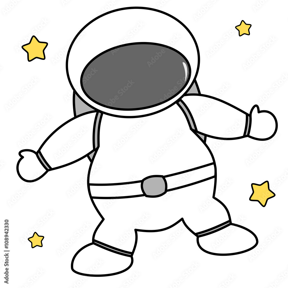 cartoon spaceman isolated on white background vector illustration Stock ...
