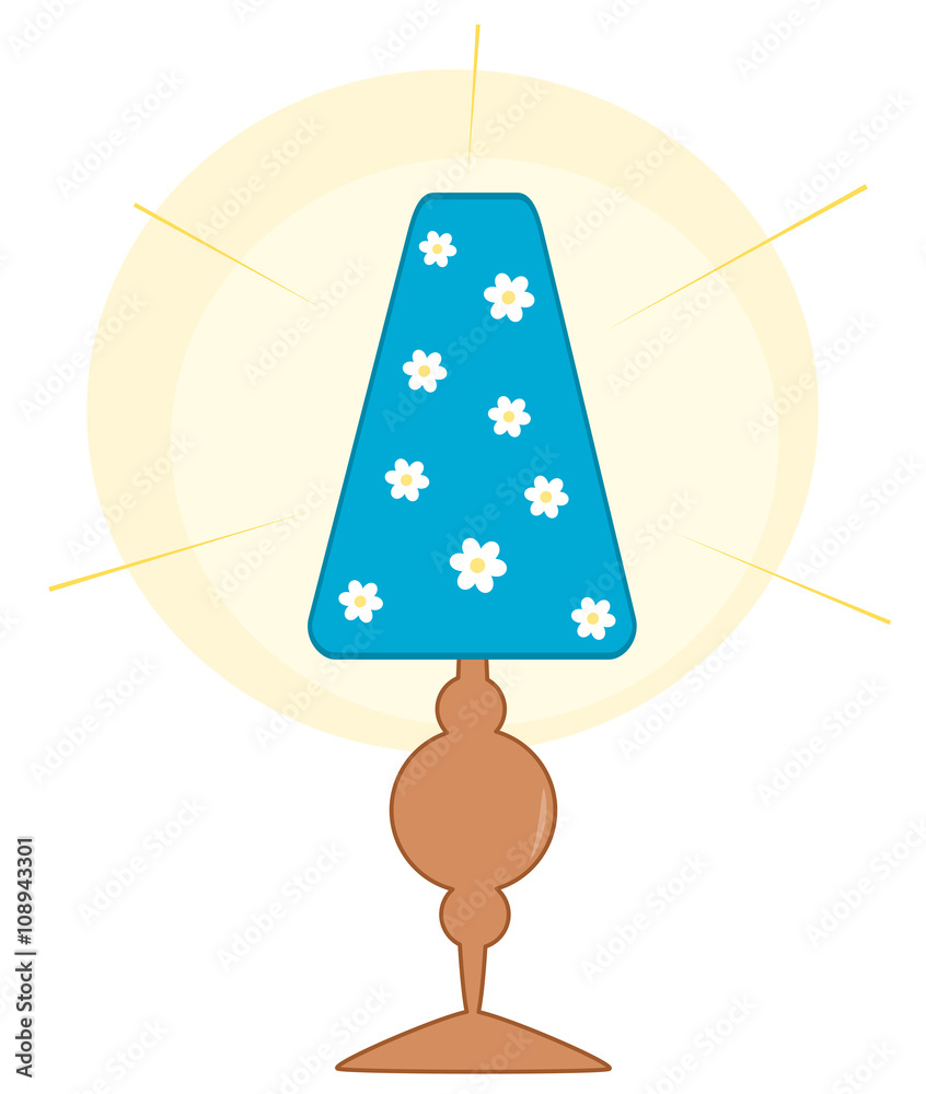 cute cartoon light lamp vector illustration isolated on white ...