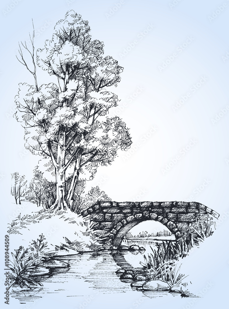 Stone Bridge Drawing