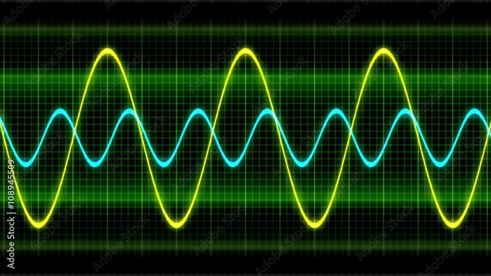 Vídeo do Stock: Seamless looping animation oscillogram sine waves ...