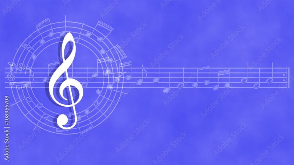 Muziek noten en muziekbalk als achtergrond Stock Illustration | Adobe Stock