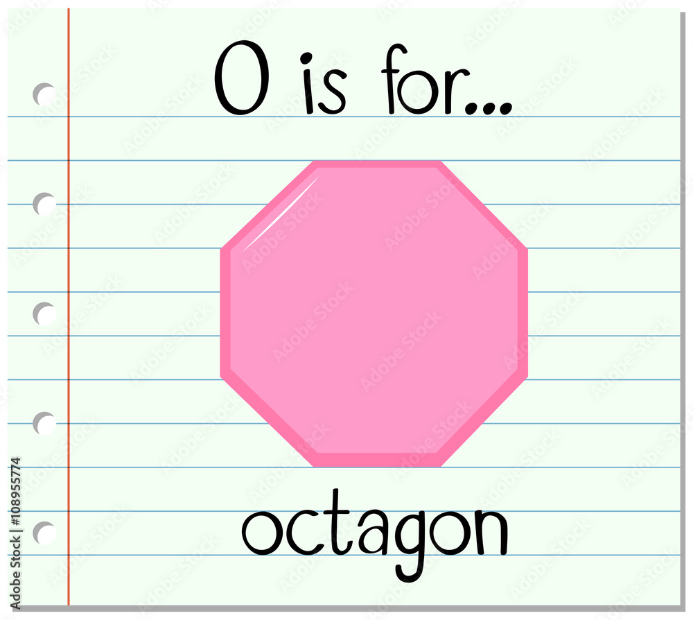 Flashcard letter O is for octagon Stock Vector | Adobe Stock
