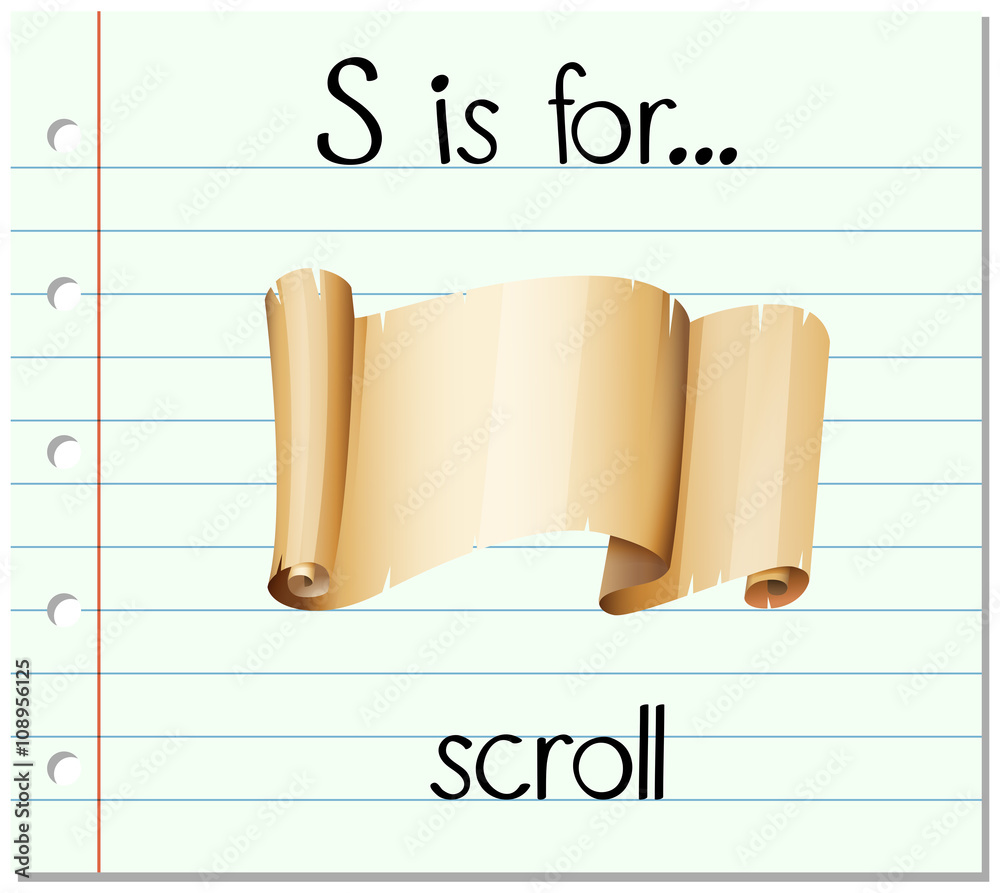Flashcard letter S is for scroll Stock Vector | Adobe Stock