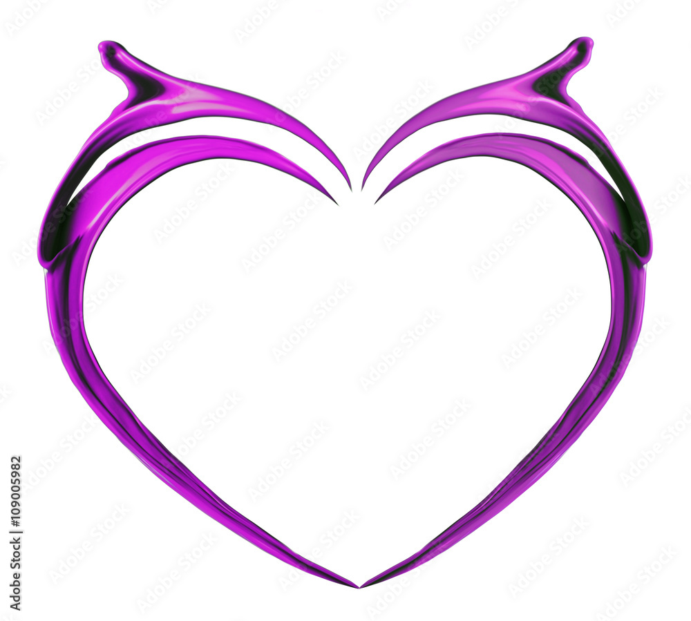 Purple heart made of paint splash isolated on white Stock Photo | Adobe ...
