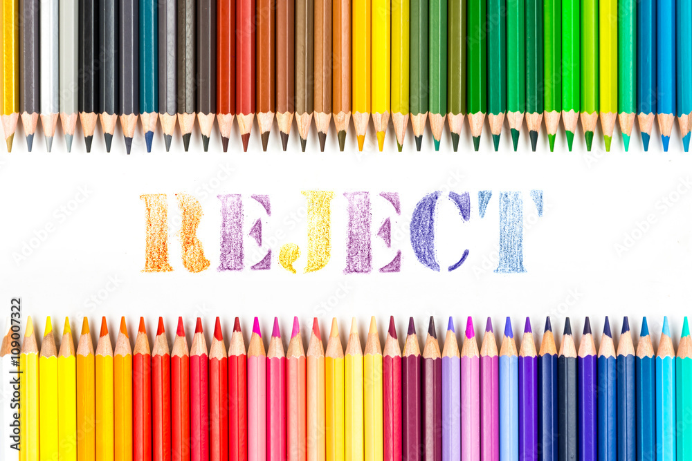 reject drawing by colour pencils Stock Photo | Adobe Stock
