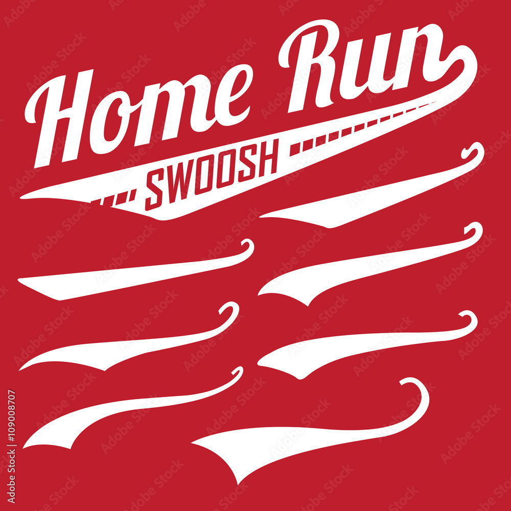 Vector Swooshes Swishes, Swooshes, and Swashes for Typography on Retro ...