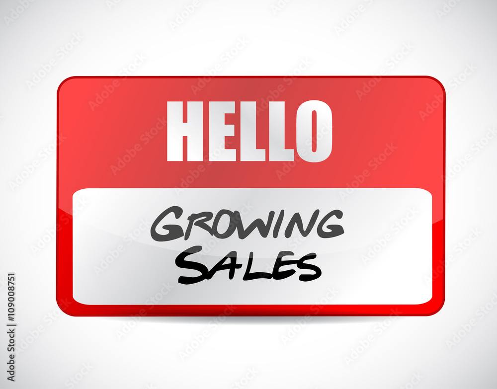 growing sales name tag sign concept Stock Photo | Adobe Stock