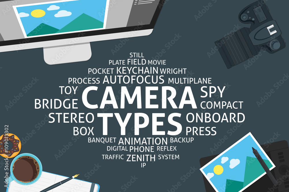 vector camera types concept,template Stock Vector | Adobe Stock