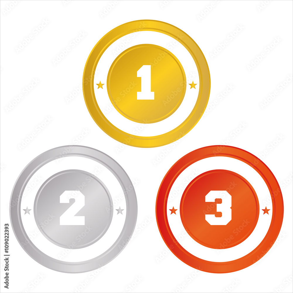 gold silver bronze badges ,reward ,emblem ,logo Stock Vector | Adobe Stock