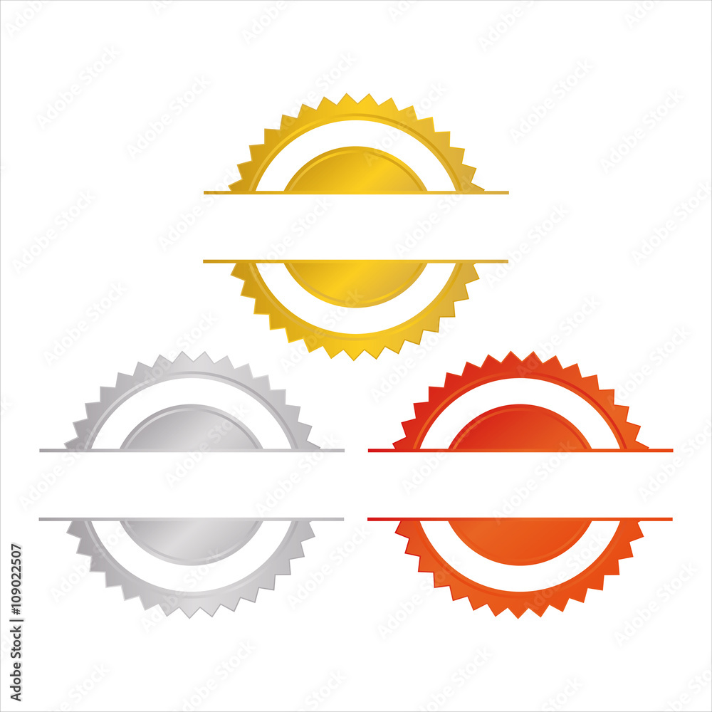 gold silver bronze badges ,reward ,emblem ,logo Stock Vector | Adobe Stock