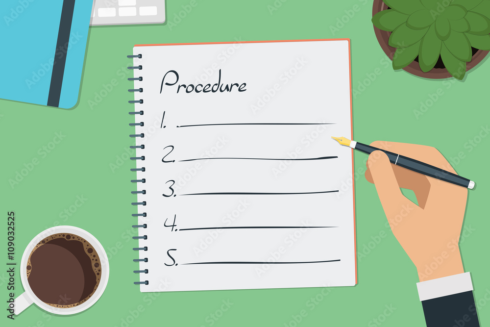 vector drawing procedure list concept Stock Vector | Adobe Stock