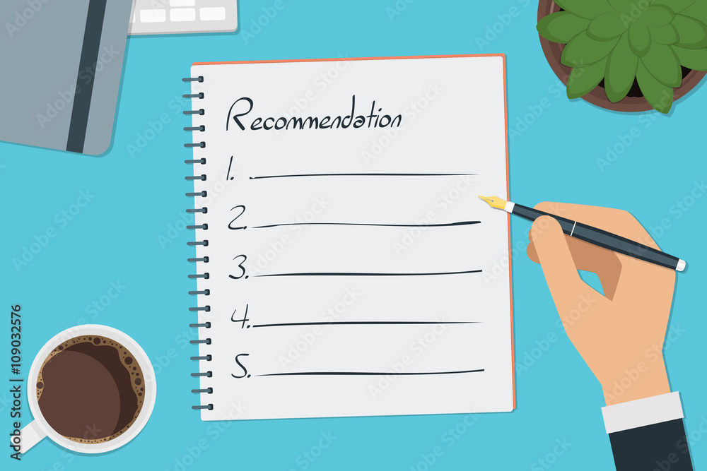 vector drawing recommendation list concept Stock Vector | Adobe Stock