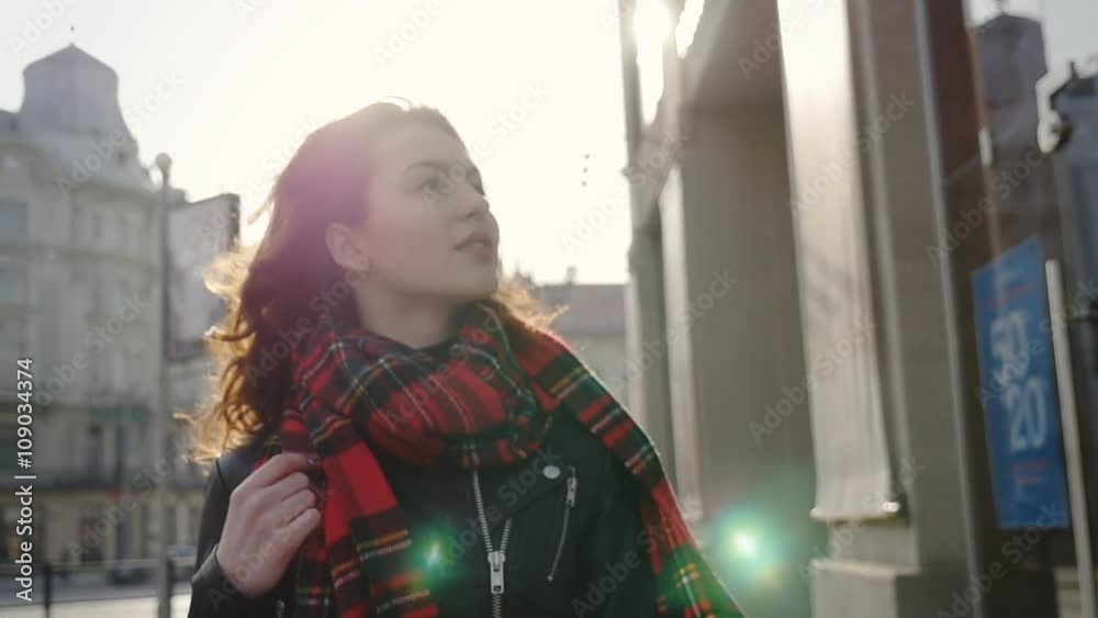 Young Woman with Glasses Out in the City - Beautiful young woman with ...