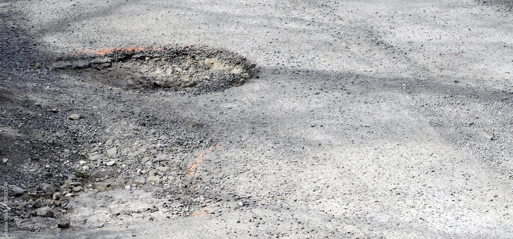 Damaged Tarmac Road Surface foto de Stock | Adobe Stock