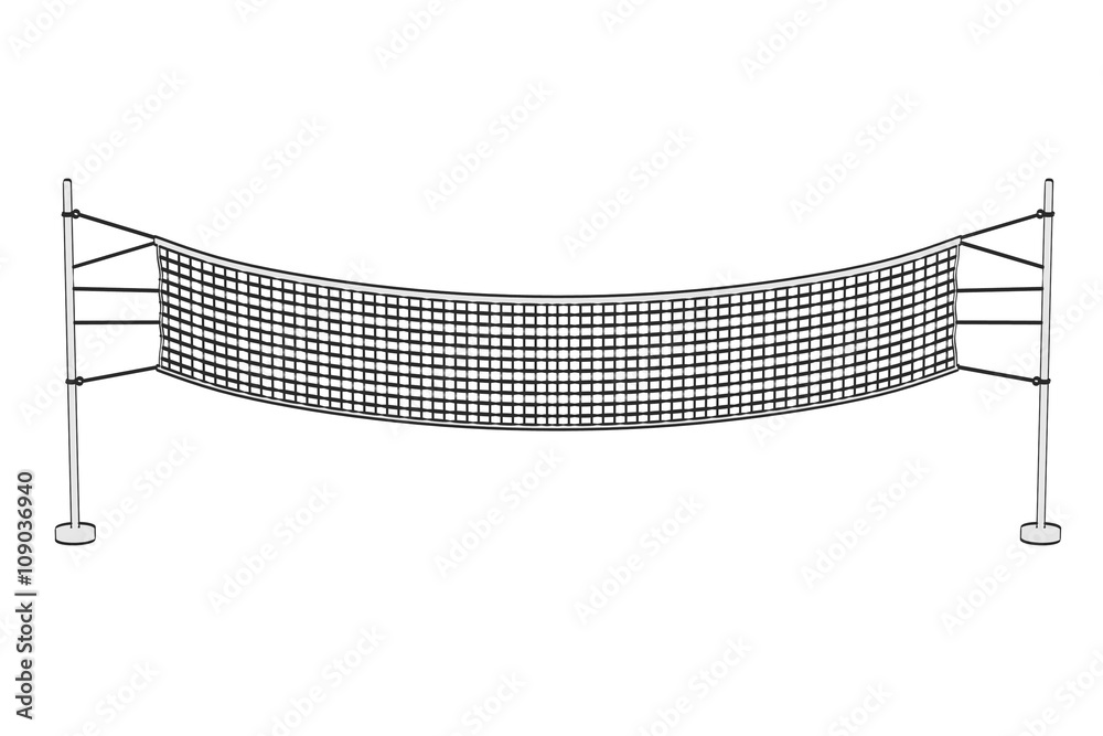 2d cartoon illustration of volleyball net Stock Illustration | Adobe Stock