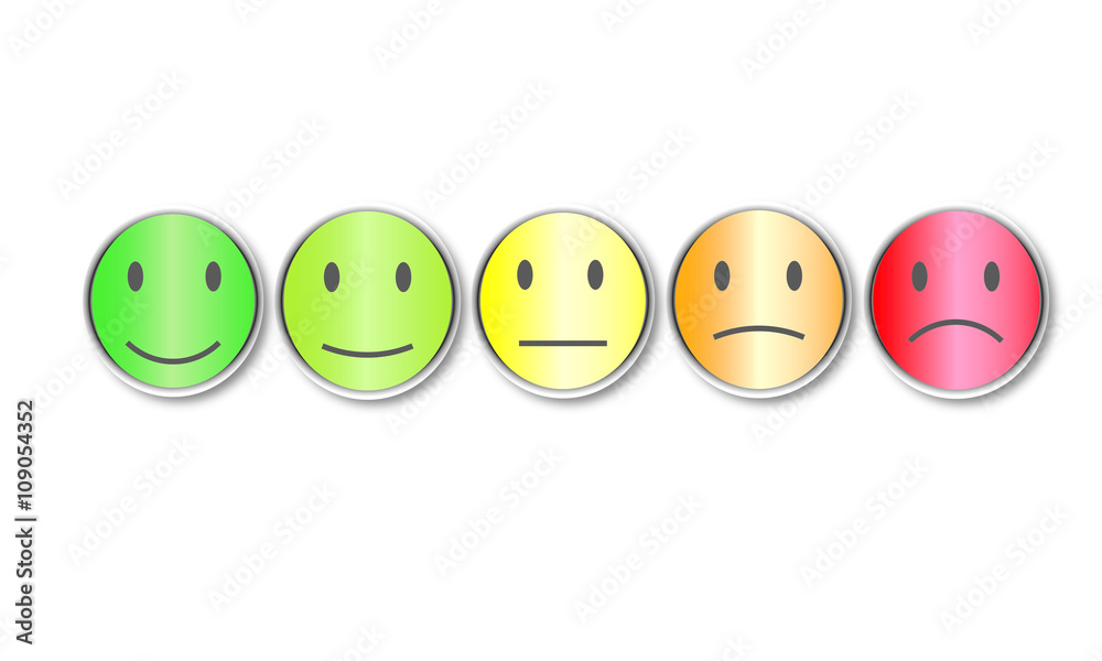 Five smileys mood color Stock Vector | Adobe Stock