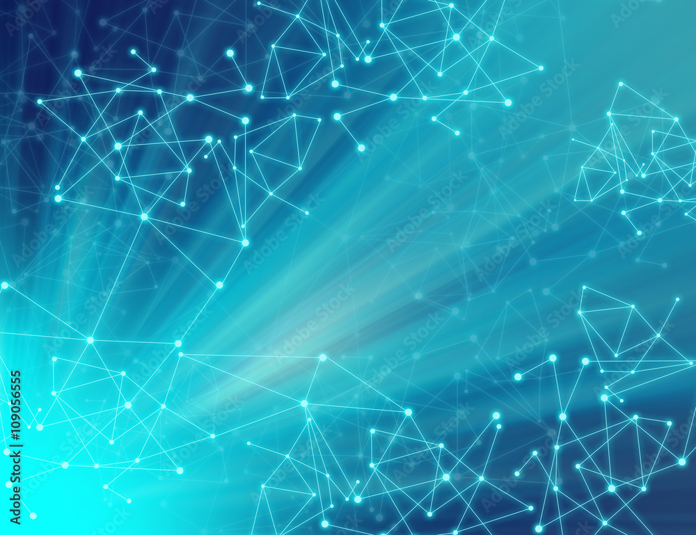 world of particle galaxy star abstract ai tech neon glow wave ...