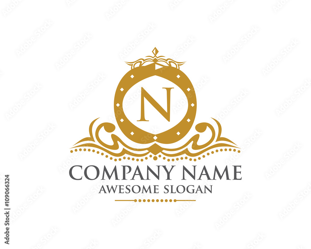 Royal Crown Letter N Logo Stock Vector | Adobe Stock