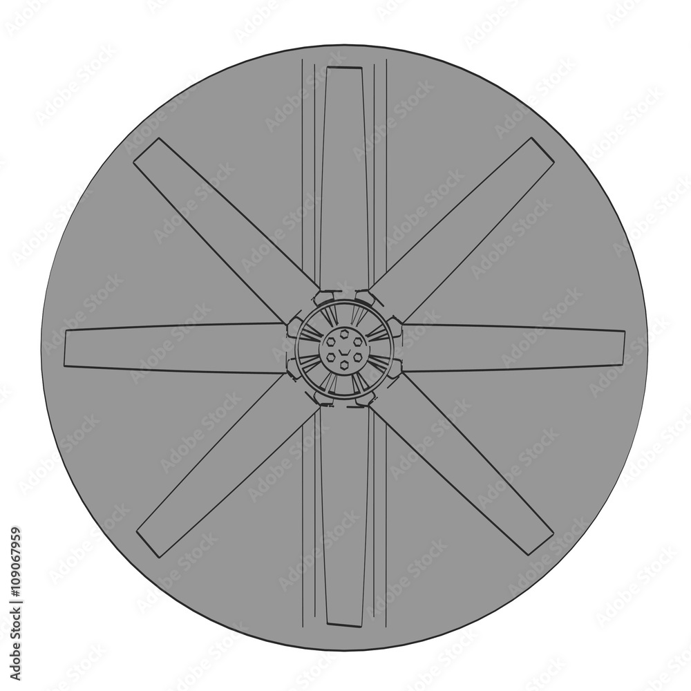 2d cartoon illustration of large fan Stock Illustration | Adobe Stock