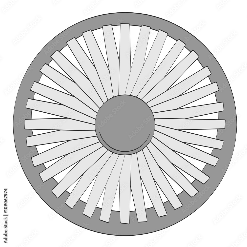 2d cartoon illustration of large fan Stock Illustration | Adobe Stock