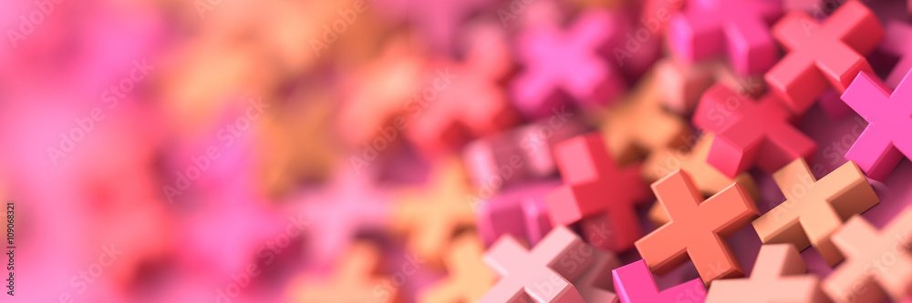 Colored plus symbols background, 3d rendering Stock Illustration ...