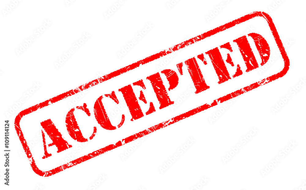 ACCEPTED red rubber stamp text on white Stock Illustration | Adobe Stock