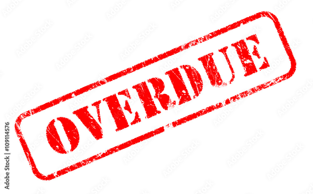 OVERDUE rubber stamp text on white background Stock Illustration ...