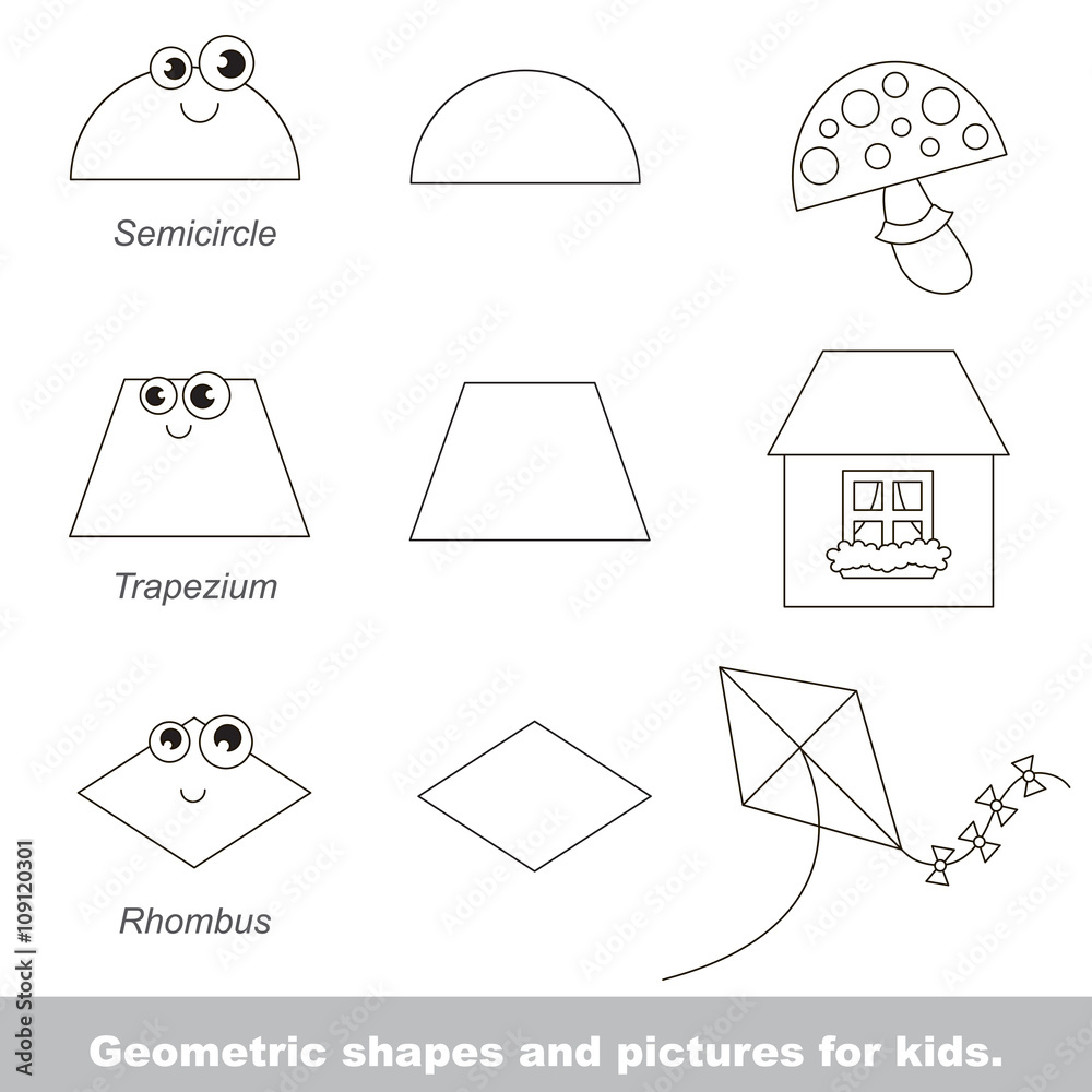 geometric shapes for kids Stock Vector | Adobe Stock