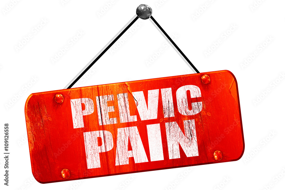 pelvic pain, 3D rendering, vintage old red sign ilustración de Stock ...