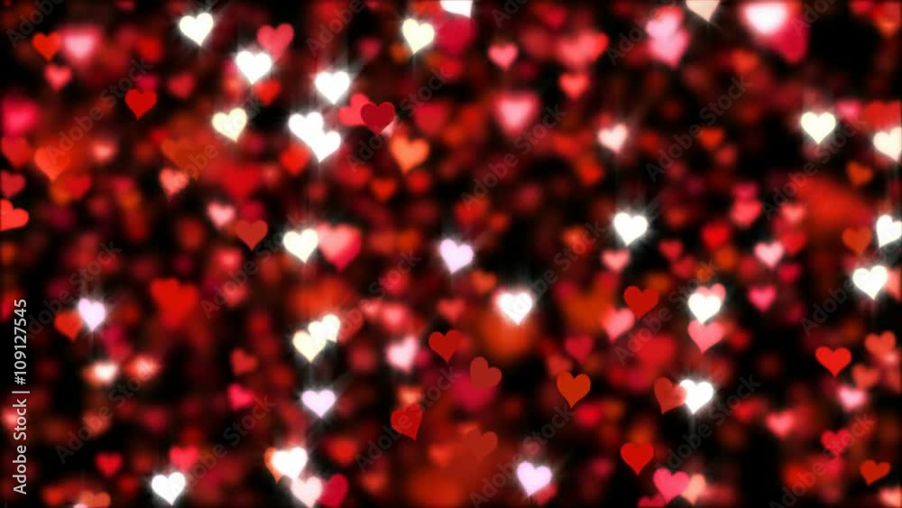 Vidéo Stock Hearts falling, glitter, animation, background. Loop. Clip ...