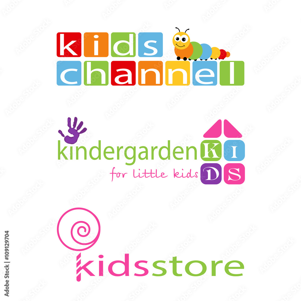 Kids Places Vector Logo Template Stock Vector | Adobe Stock