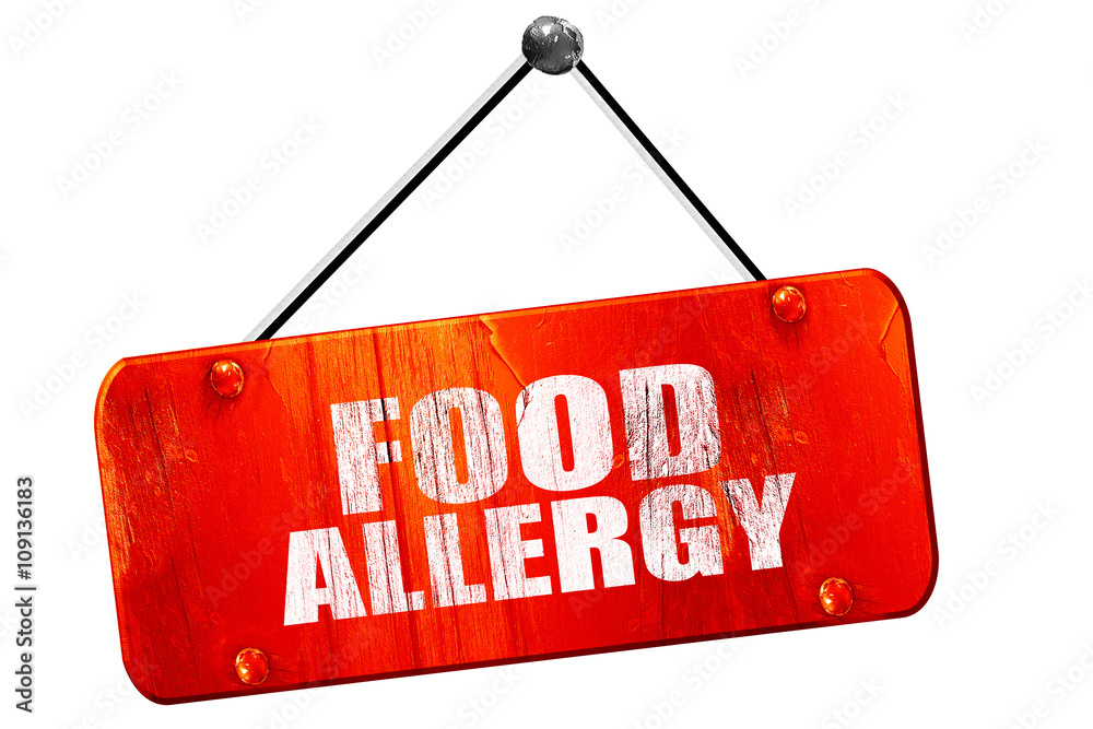 food allergy, 3D rendering, vintage old red sign Stock Illustration ...