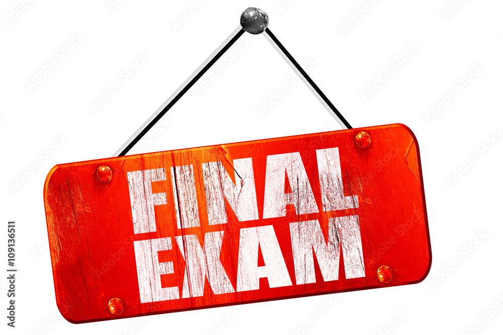 final exam, 3D rendering, vintage old red sign Stock Illustration ...