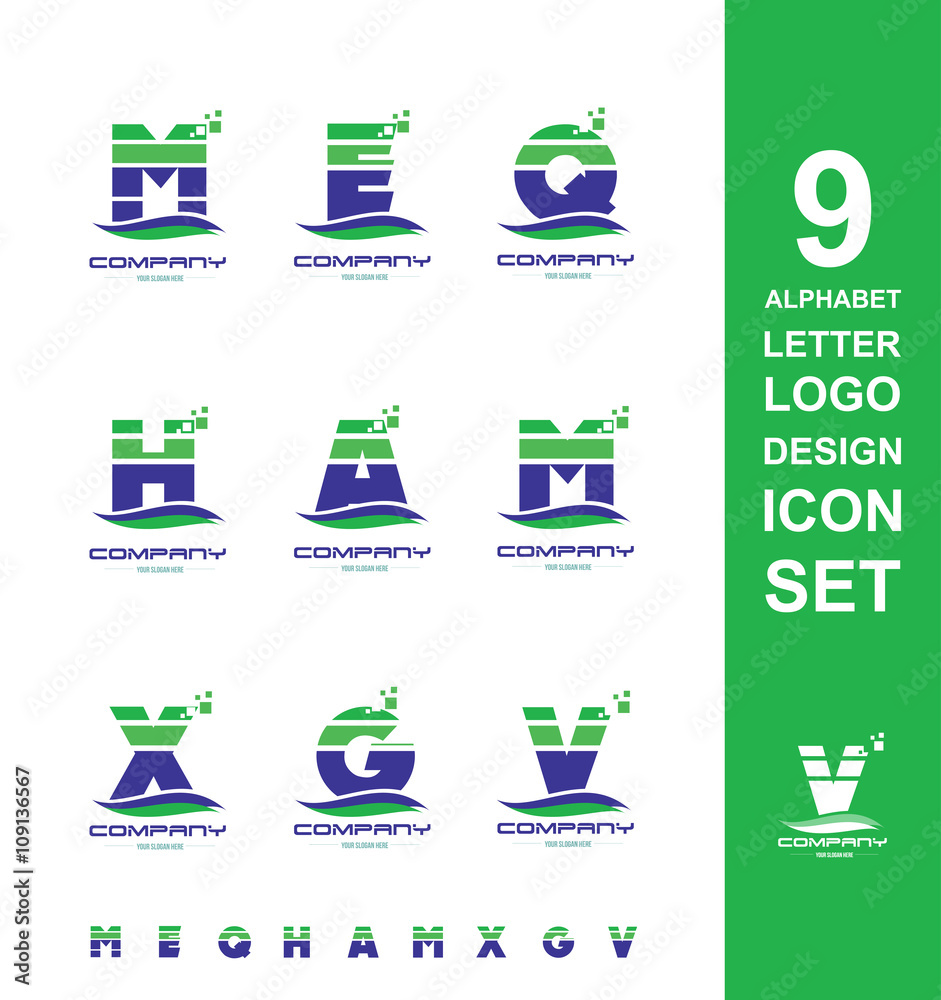 Alphabet logo icon letter set Stock Vector | Adobe Stock