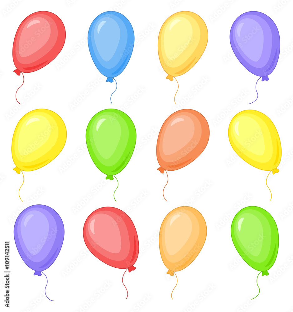 bunte Cartoon Luftballons Stock Vector | Adobe Stock