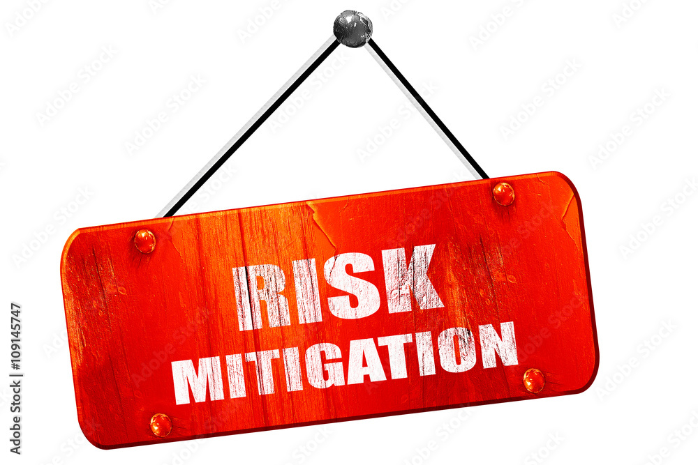 Risk mitigation sign, 3D rendering, vintage old red sign Stock ...