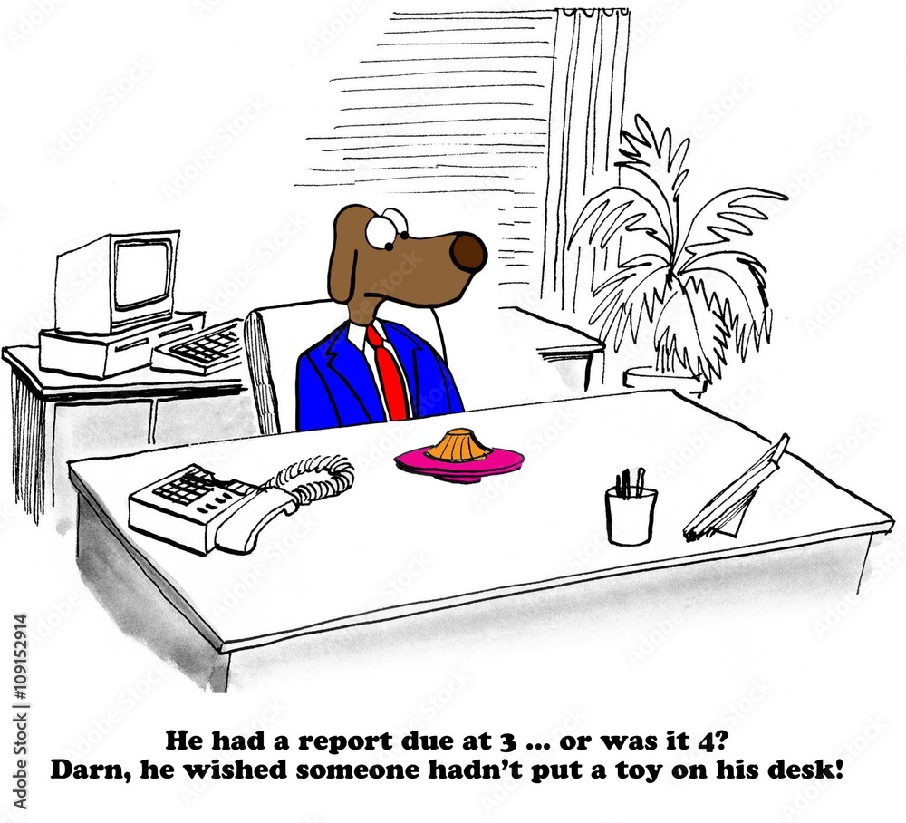 Business cartoon about being late on a project because of goofing off ...