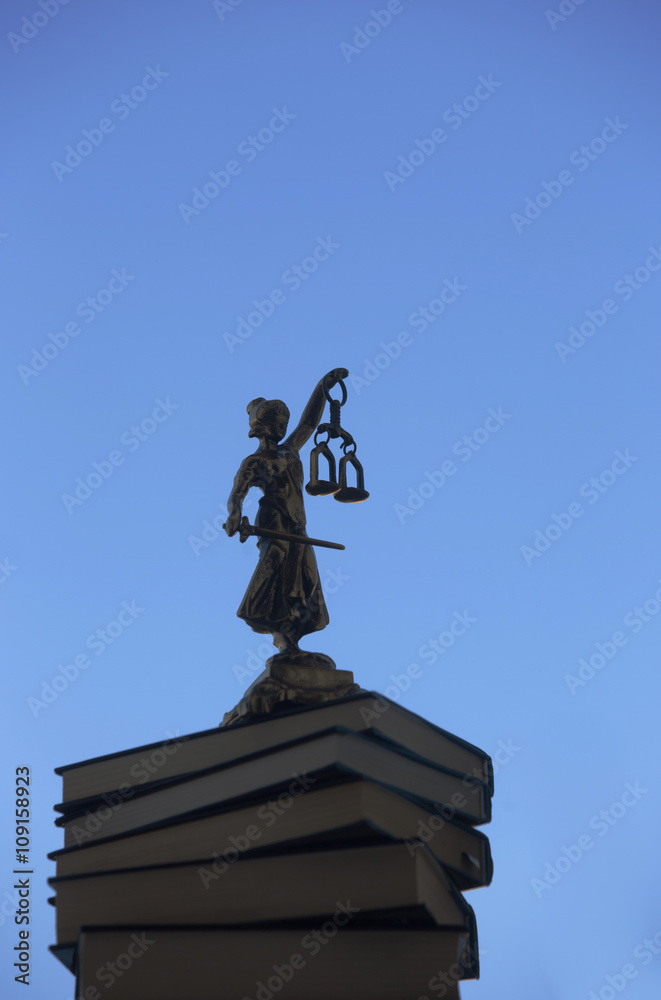 Lady Justice - Temida - Themis, Lady of Justice on a background of blue ...