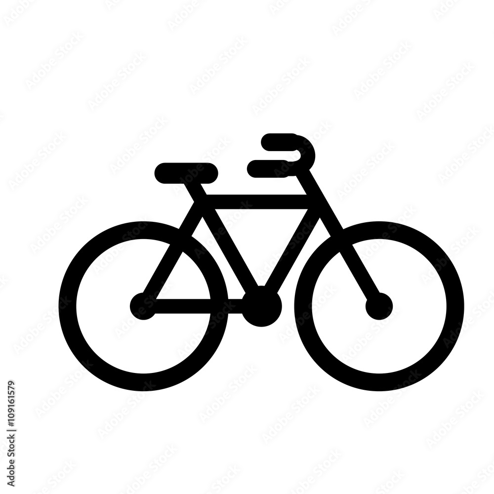 bycicle black simple icon Stock Vector | Adobe Stock