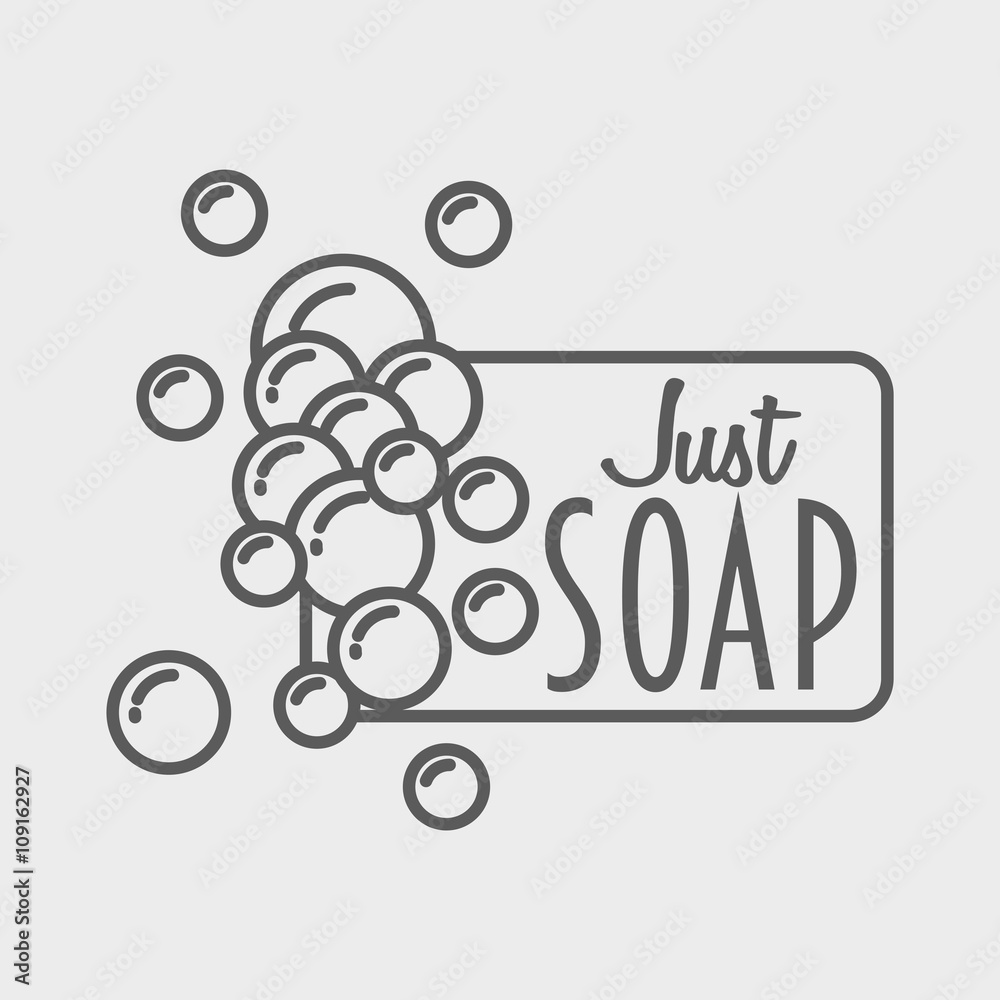 Soap logo, badge or label design template with foam Stock Vector ...