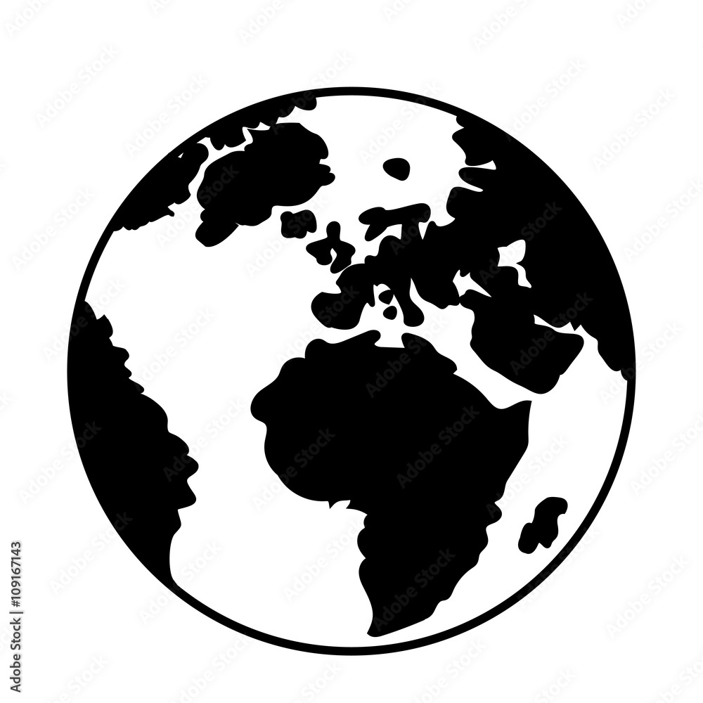 Vector planet Earth icon. Stock Vector | Adobe Stock