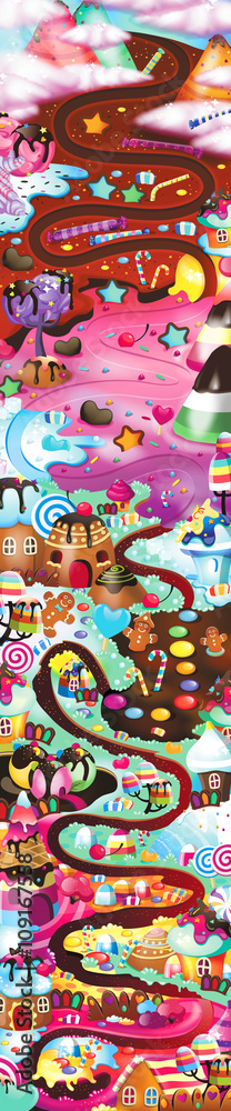 Game Candy map. Candy land. Illustration. Stock Illustration | Adobe Stock