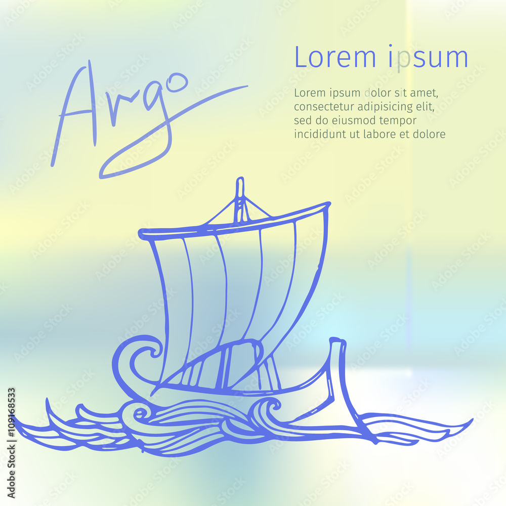 Vector drawing Ancient Greek trireme Stock Vector | Adobe Stock