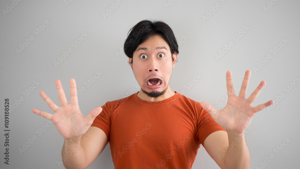 Foto Stock Unbelievable face of man. | Adobe Stock