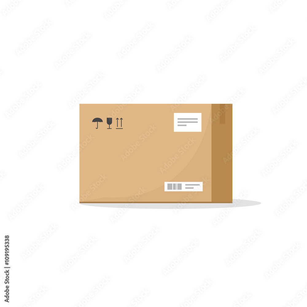 Carton box container vector illustration, cardboard box pack with ...