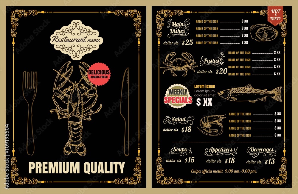 Vintage Food Menu Background