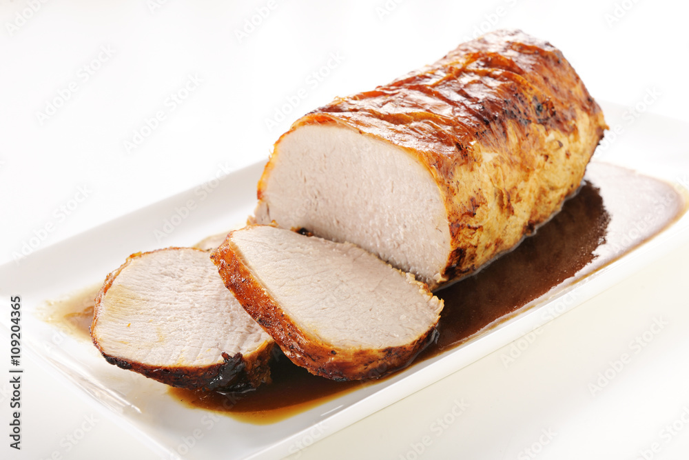 rôti de porc cuit Stock-Foto | Adobe Stock