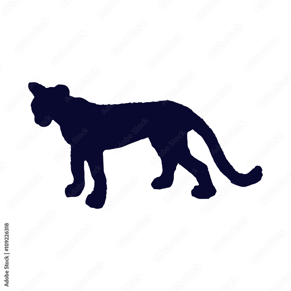 puma silhouette Stock Vector | Adobe Stock